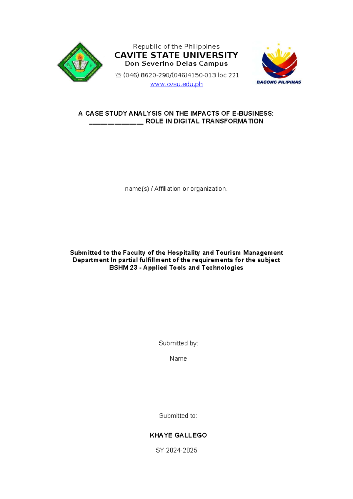 BSHM 23 Case Study: Impacts of Role in Digital Transformation - Studocu