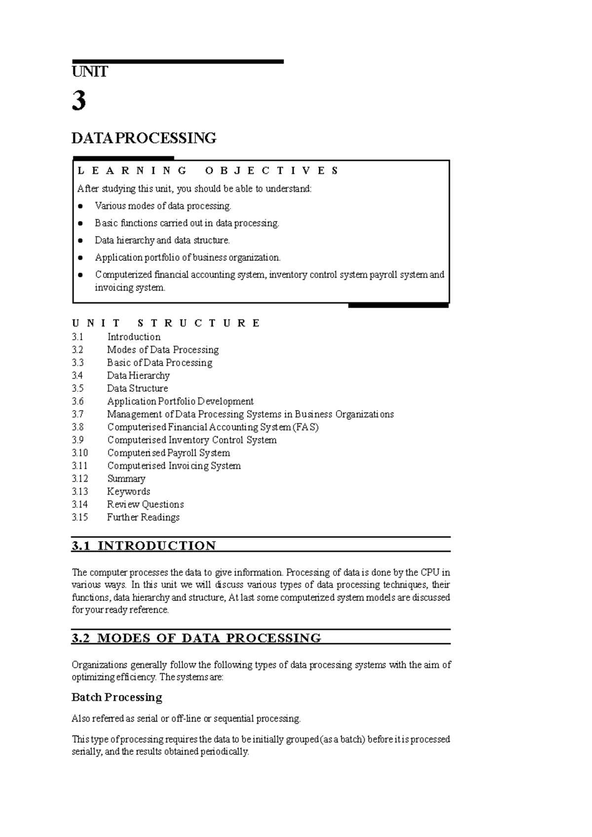 Lecture Notes 2: Understanding Data Processing Techniques in C.A.M ...