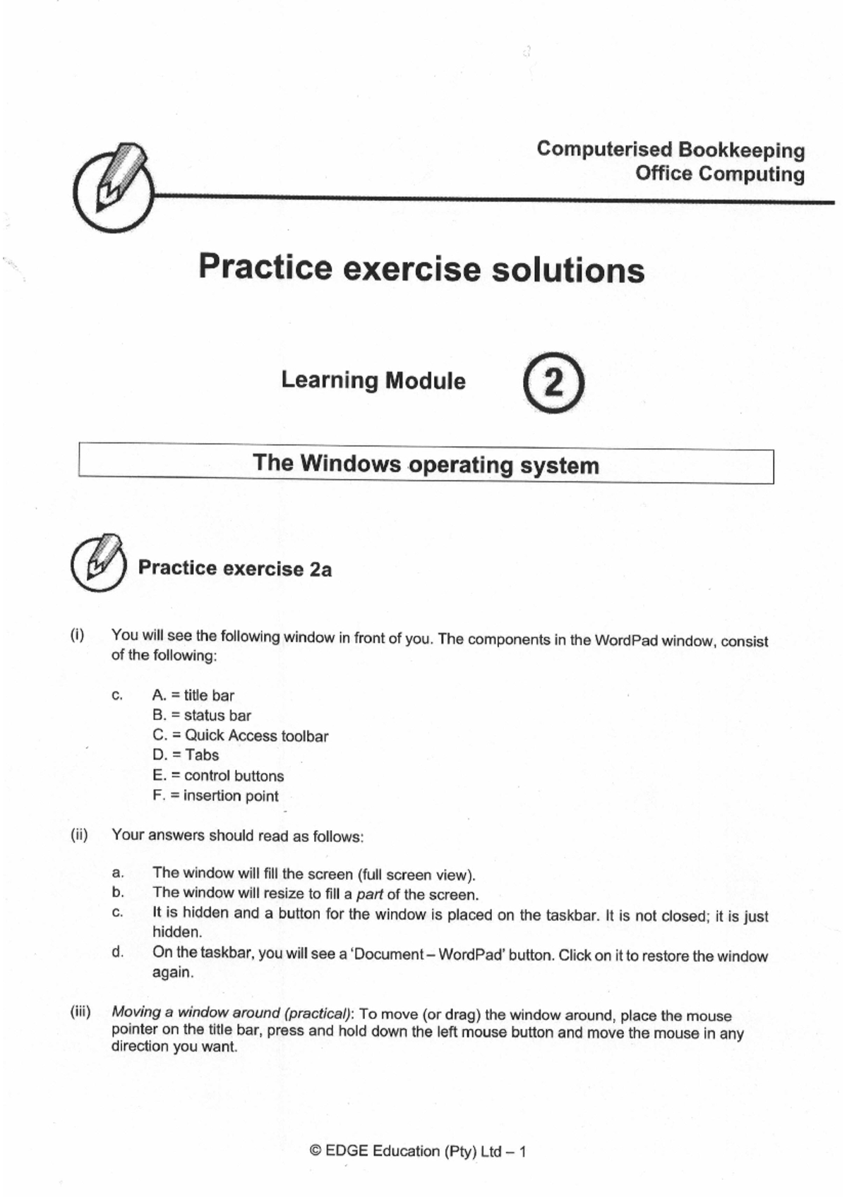 CPBK - Office Computing Practice Exercise Solutions for Module 2 - Studocu