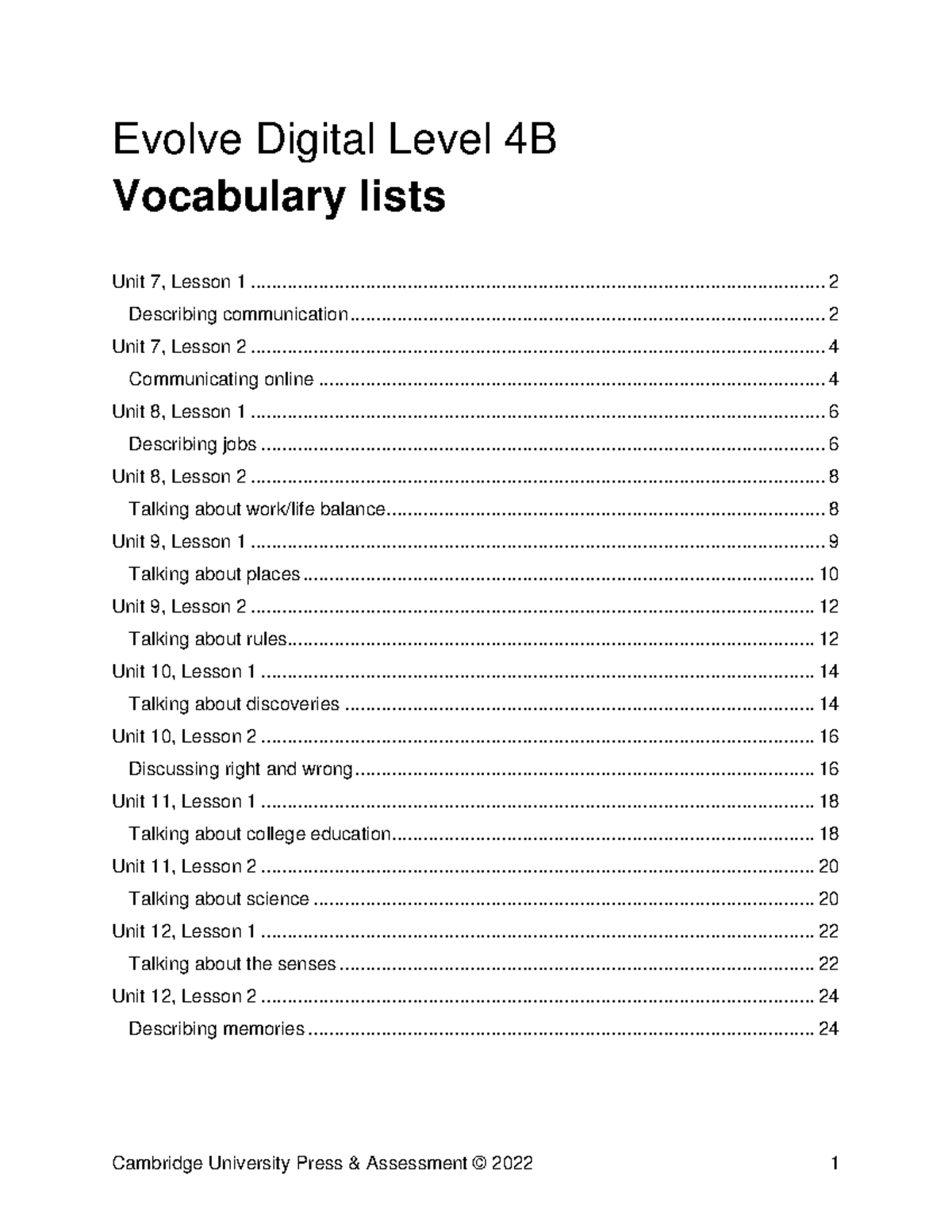Evolve 4B - English B1 - Evolve Digital Level 4B Unit 7, Lesson ...