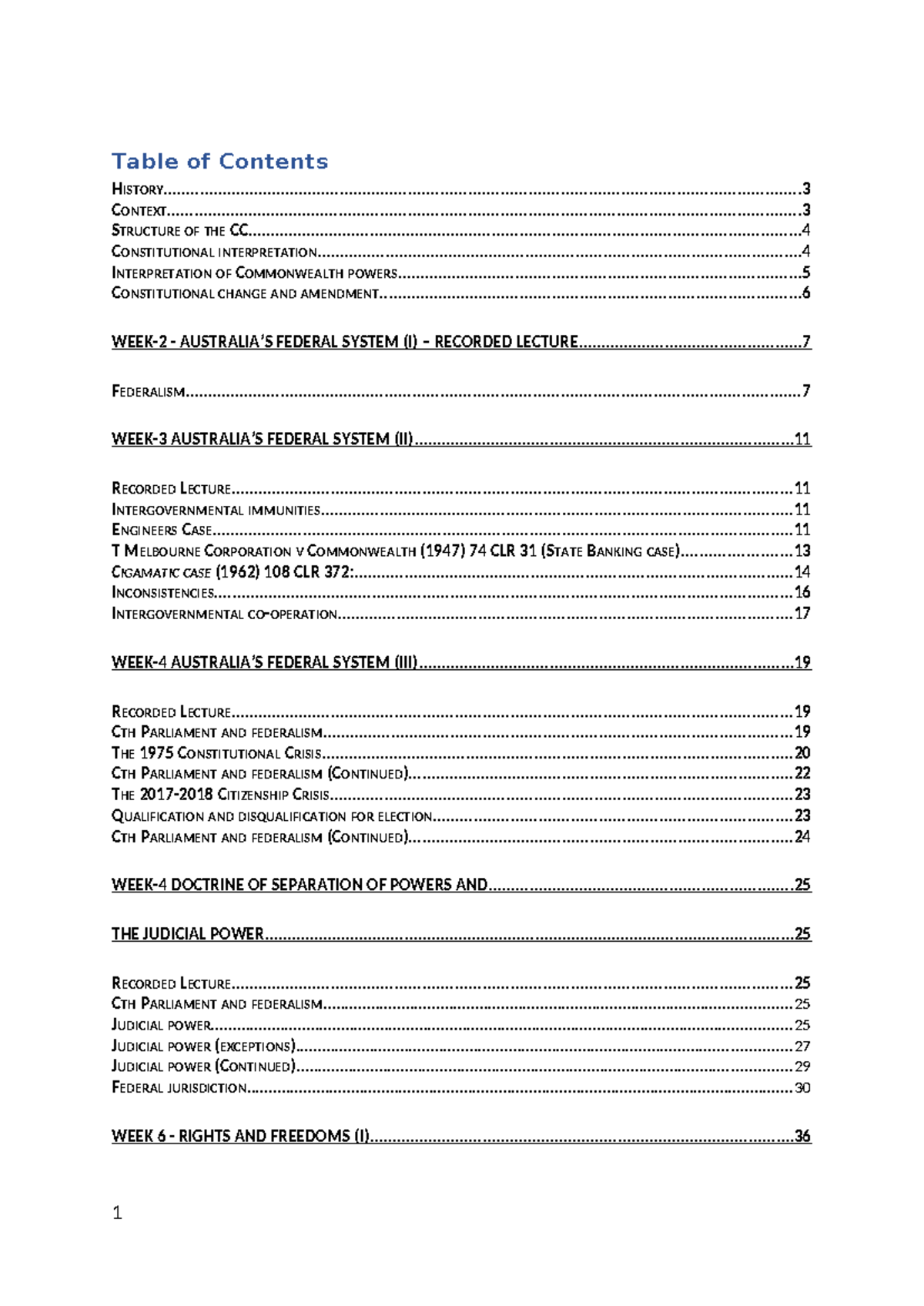 Constitution Law Notes - Exam Preparation (Course Code: LAW101) - Studocu