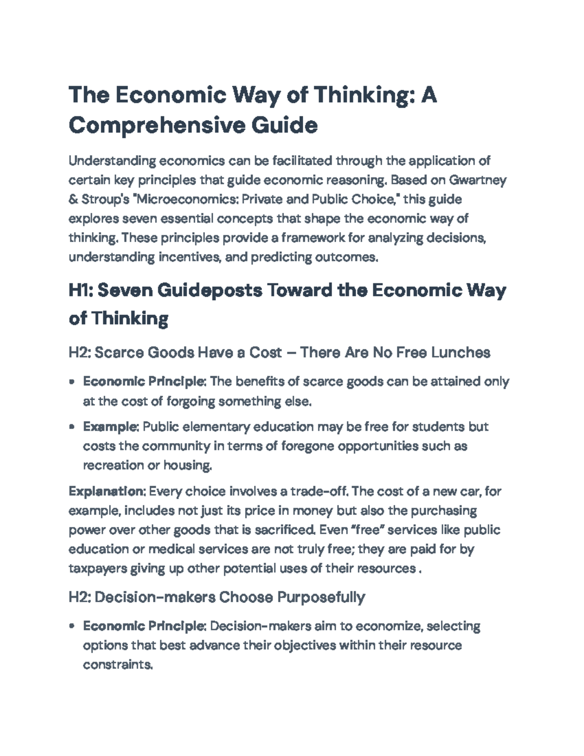 Economic Principles: A Guide to the Economic Way of Thinking - The ...