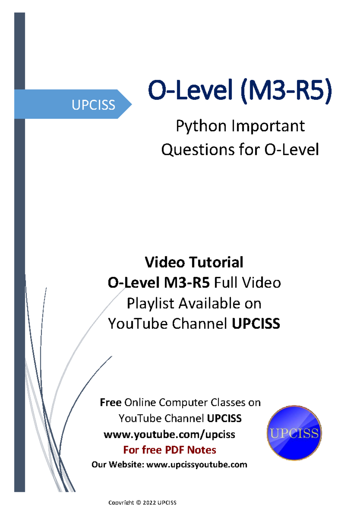 UPCISS O Level Python Important Questions for Exam Preparation - Studocu