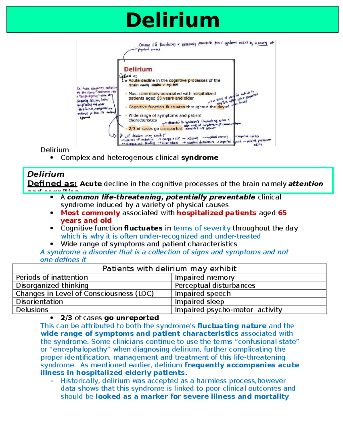 Delirium in Elderly Patients: Understanding, Diagnosis, and Management ...
