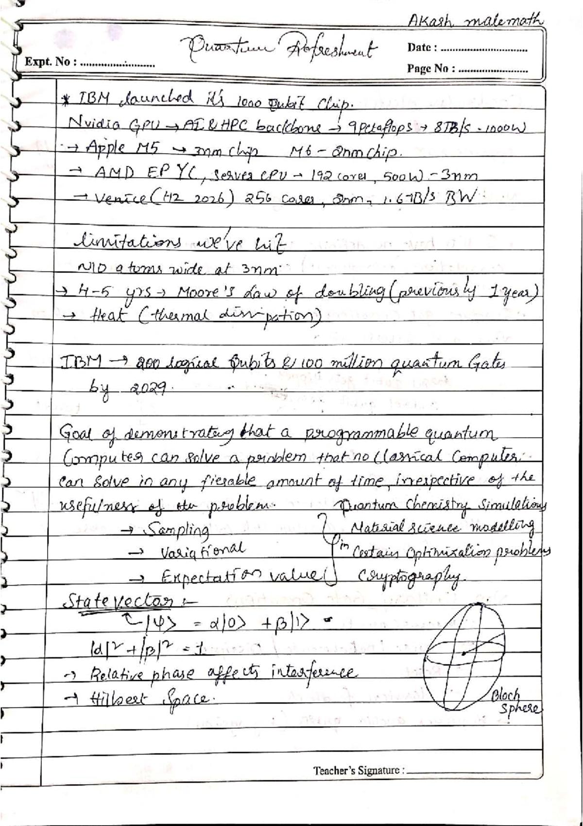 Quantum Computing: Wiser Phase 2 Module 1 Notes (Course Code: AKash. N ...