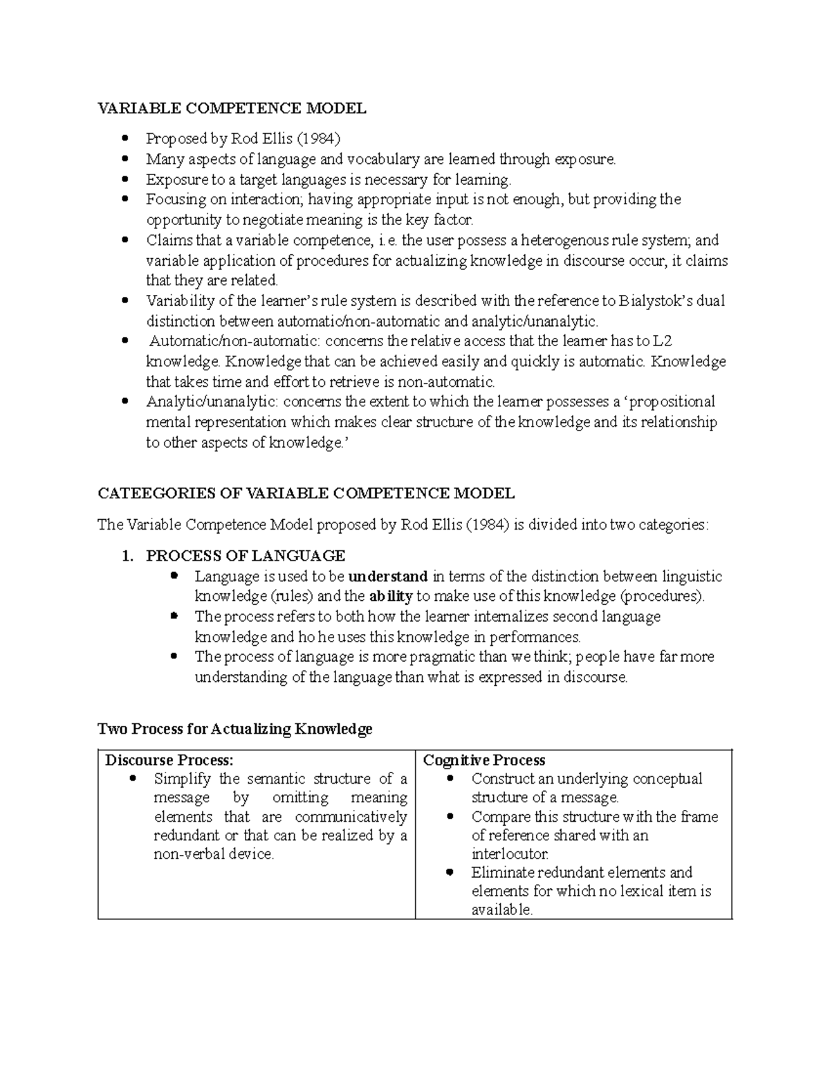 Variable Competence Model - VARIABLE COMPETENCE MODEL Proposed by Rod ...