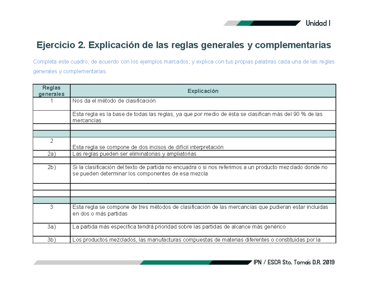 Actividad 3 tigie: Explicación de reglas generales y complementarias ...