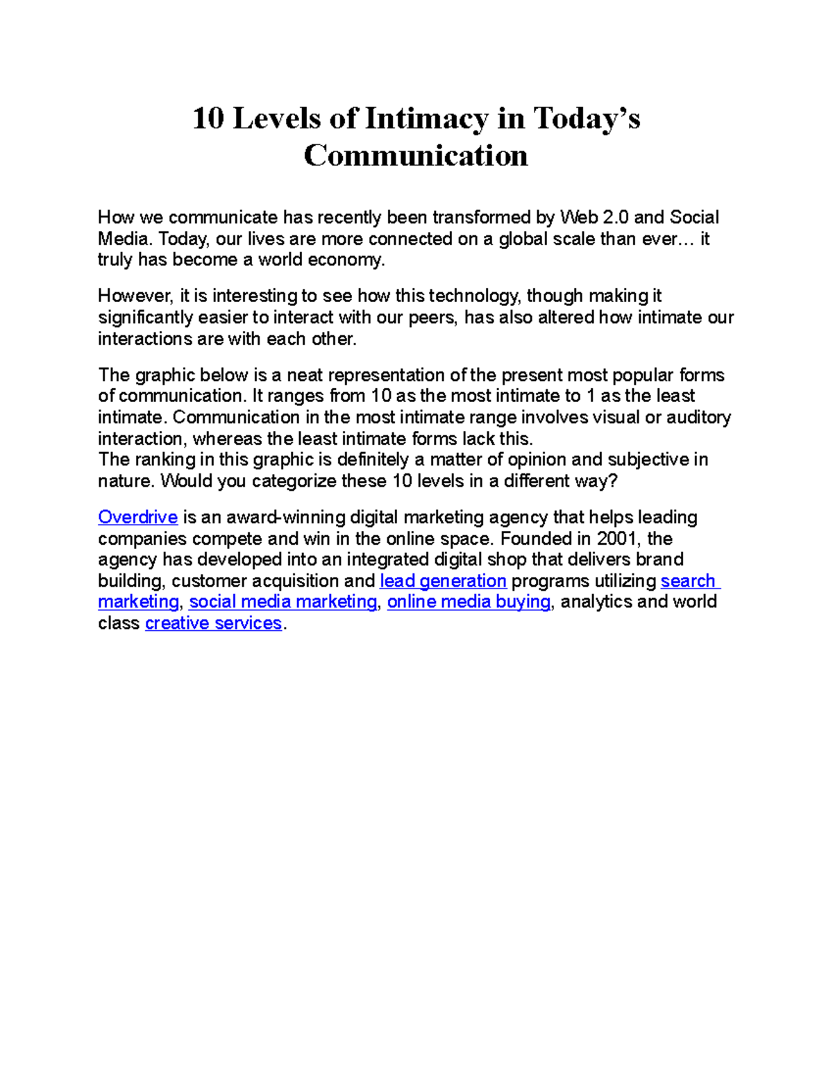 10 Levels of Intimacy in Communication Today: A Deep Dive - Studocu