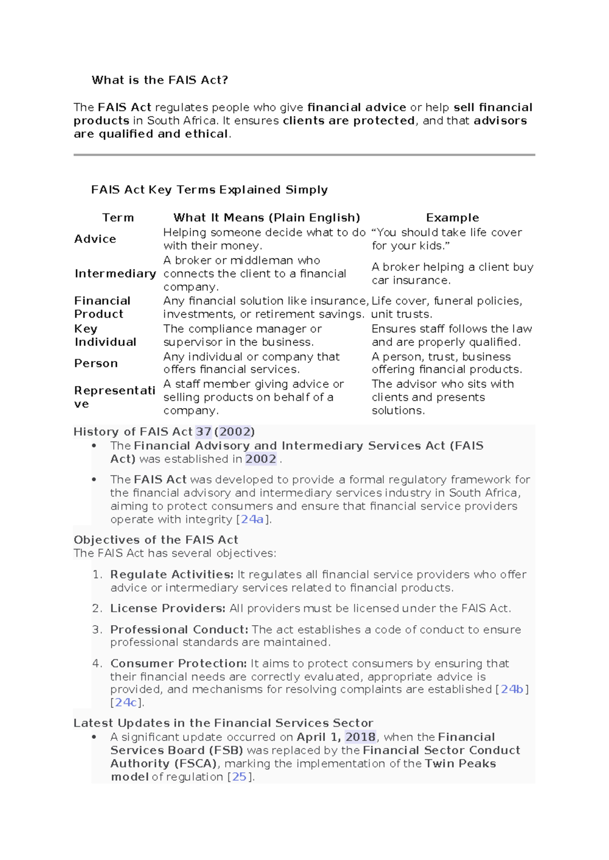 FAIS Act Overview: Key Terms, Objectives, and Compliance Guidelines ...