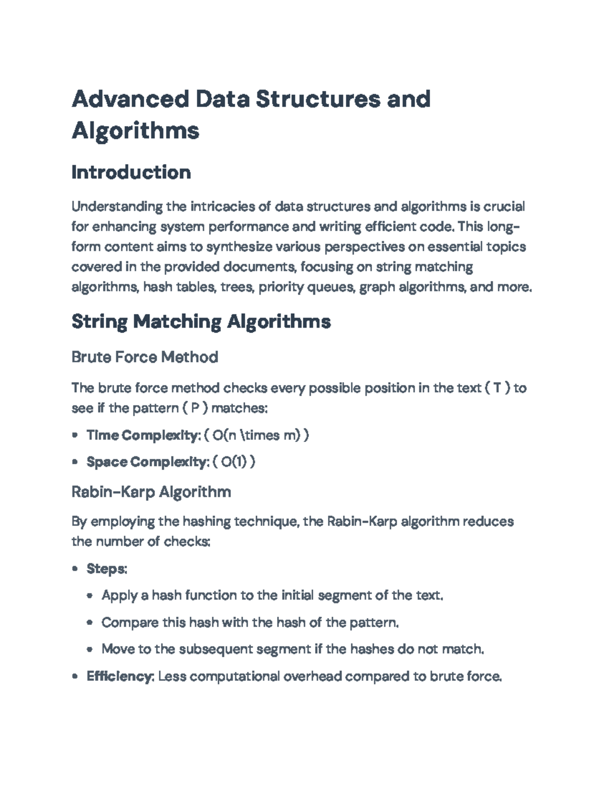 Advanced Data Structures and Algorithms Overview - Advanced Data ...