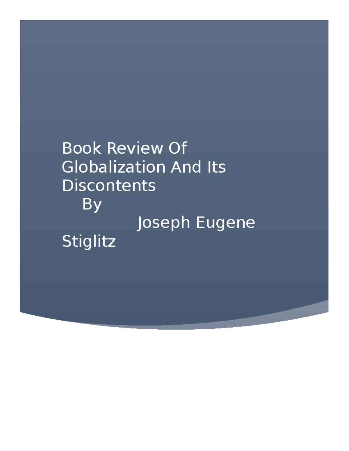 Sadika Rahman Arobi, 2112330020 - Book Review Of Globalization And Its ...