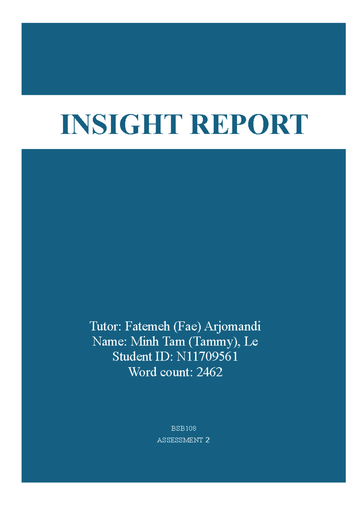 BSB108 A2 Insight Report on the Domestic Airline Sector Analysis - Studocu