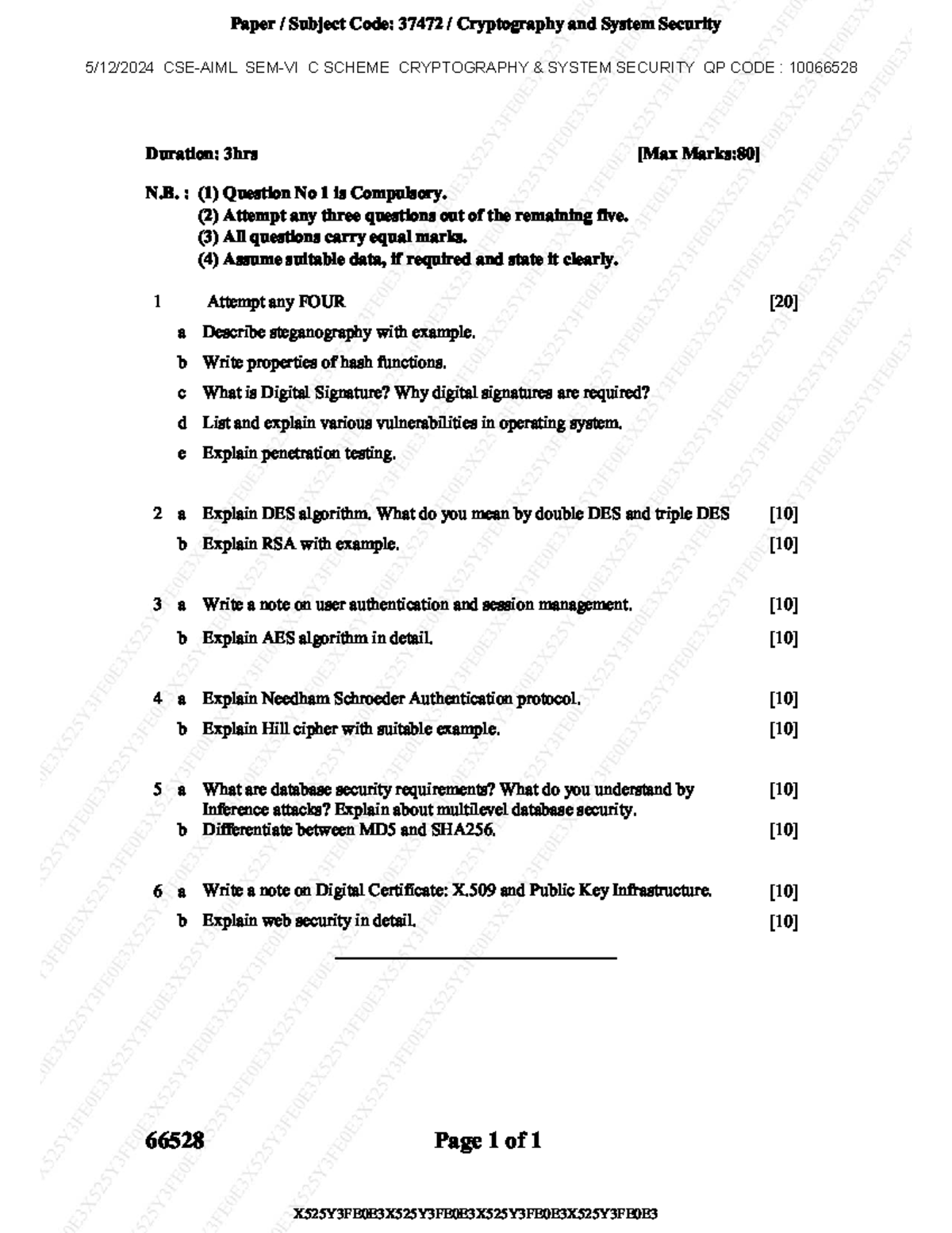 Cryptography And System Security Studocu