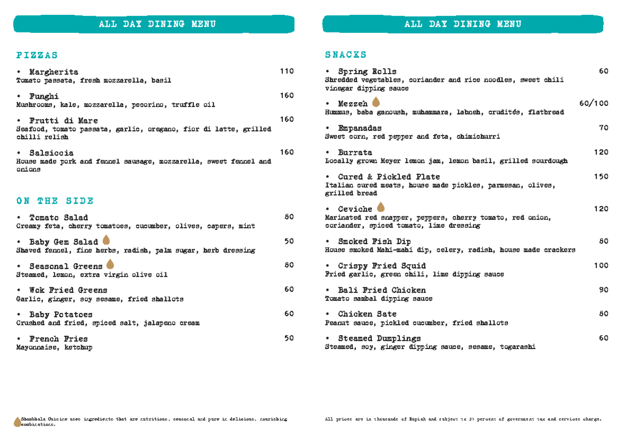 #15 All Day Dining Menu Overview - Read Before Exam - Studocu