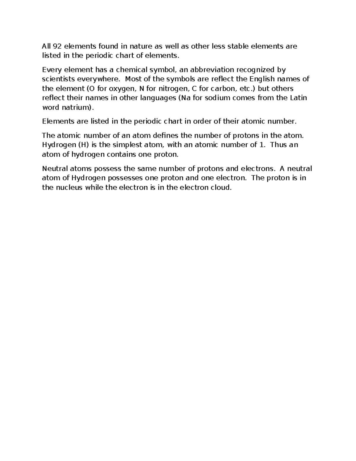 Document 17 - Periodic Table Elements Overview and Notes - Studocu
