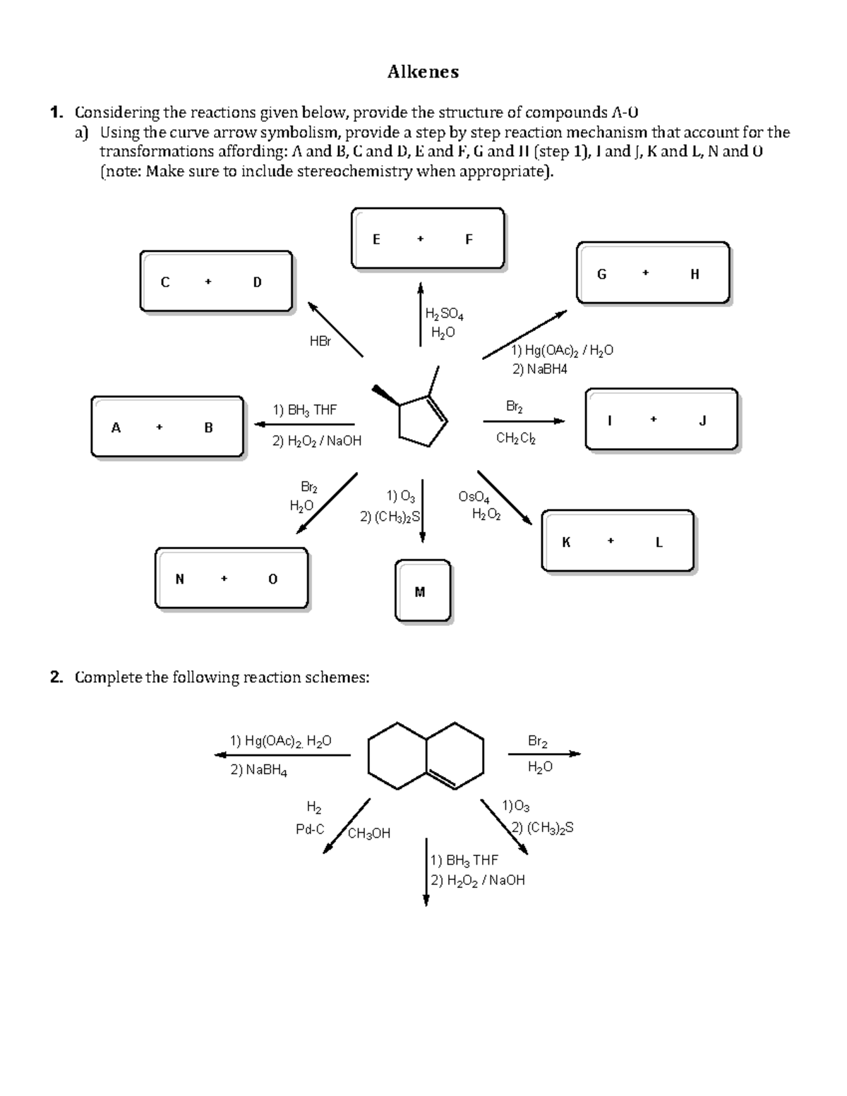 Chapter 6 Alkenes - Reaction Mechanisms and Problems Solutions - Studocu
