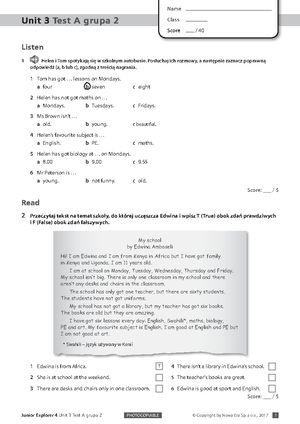 Junior Explorer 4 Zeszyt ćwiczeń Starter & Unit 1 - 44 Zeszyt ćwiczeń Sue Clarke with Marta ...