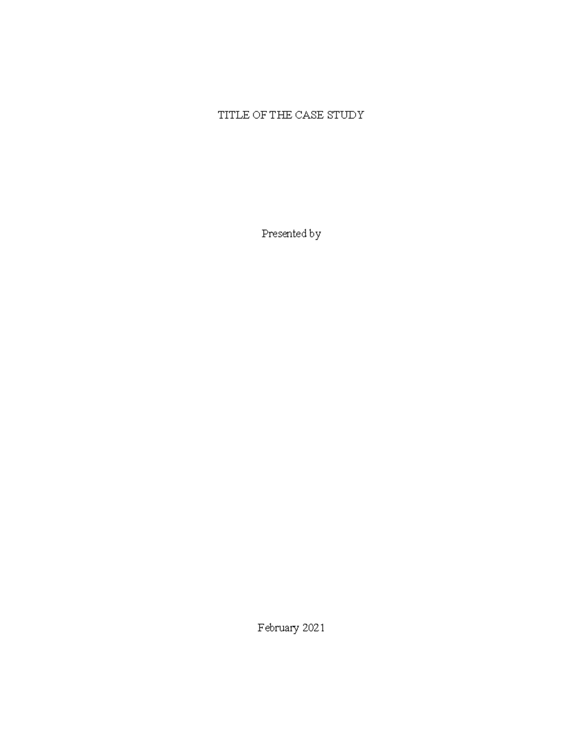 CS Format: Comprehensive Guide for Case Study Structure - Studocu