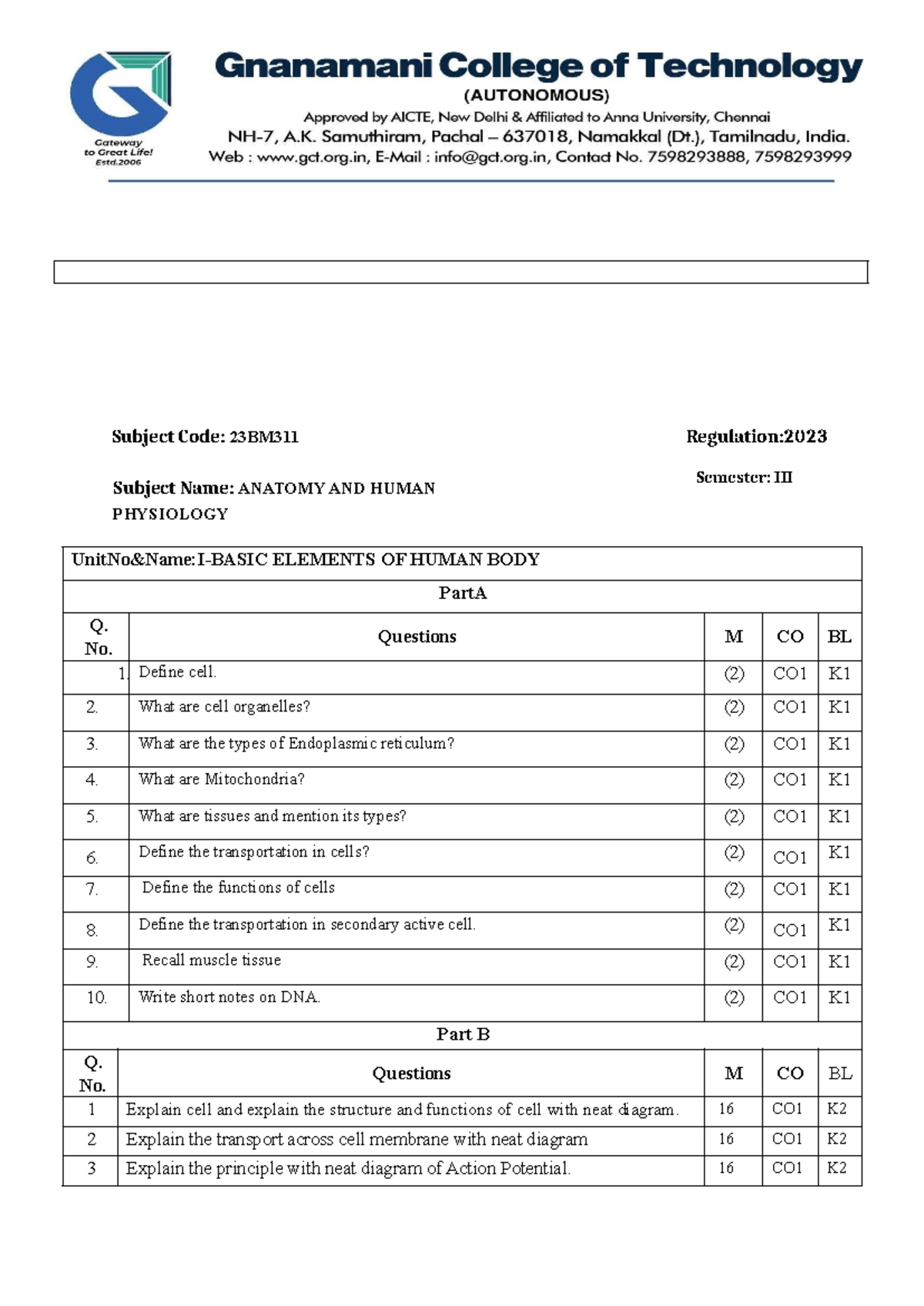 AHP 23BM311 Final Exam: Anatomy & Human Physiology Overview - Studocu