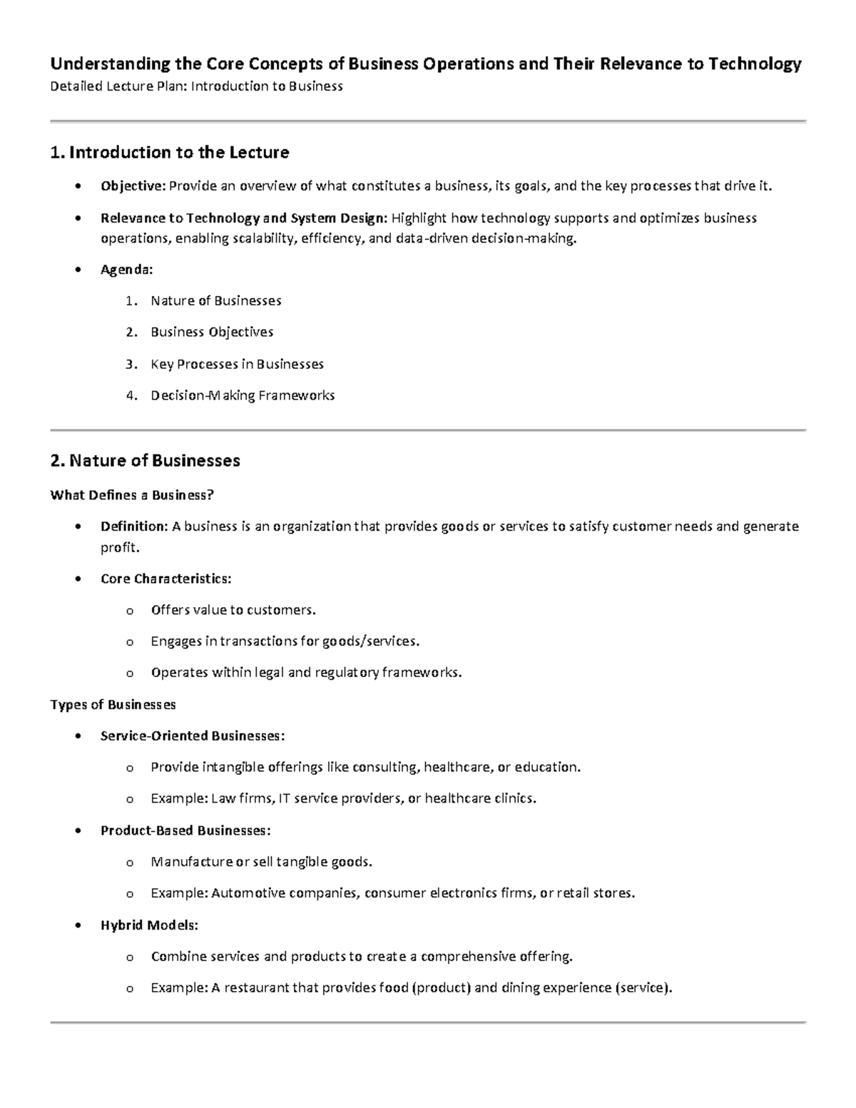 001 Understanding the Core Concepts of Business Operations and Their ...