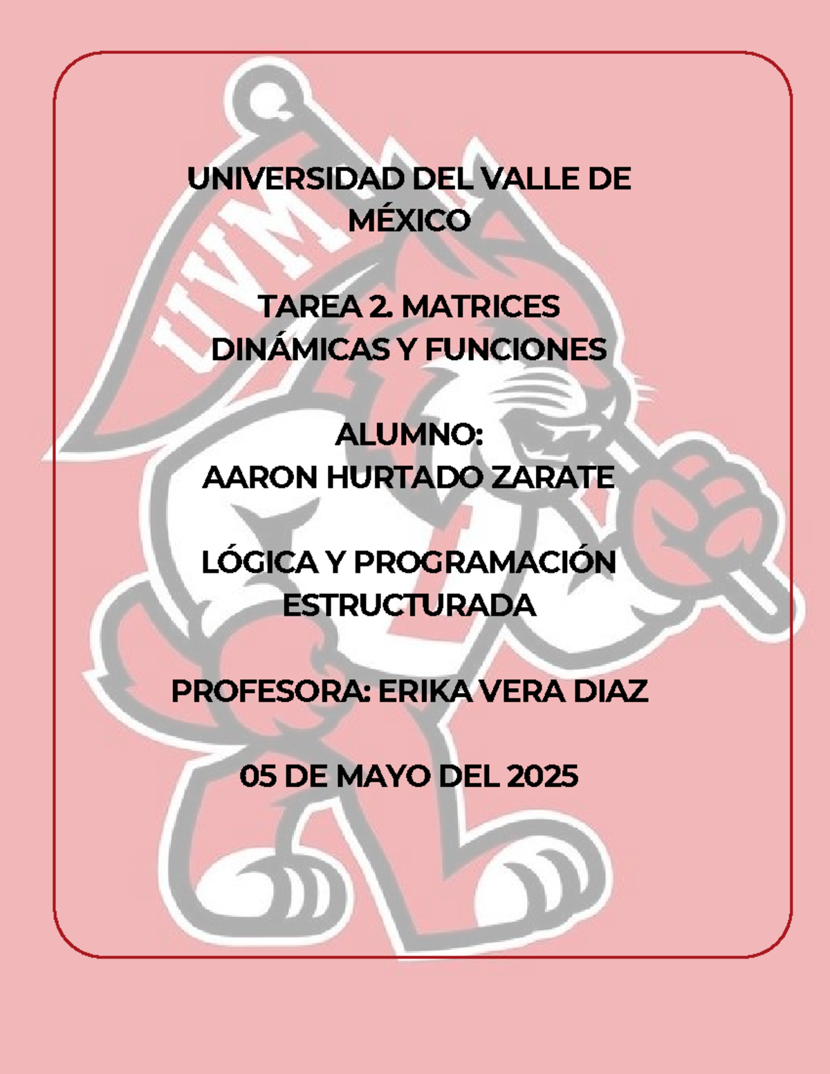 TAREA 2: MATRICES DINÁMICAS Y FUNCIONES - LÓGICA Y PROGRAMACIÓN ESTRUCTURADA - Studocu