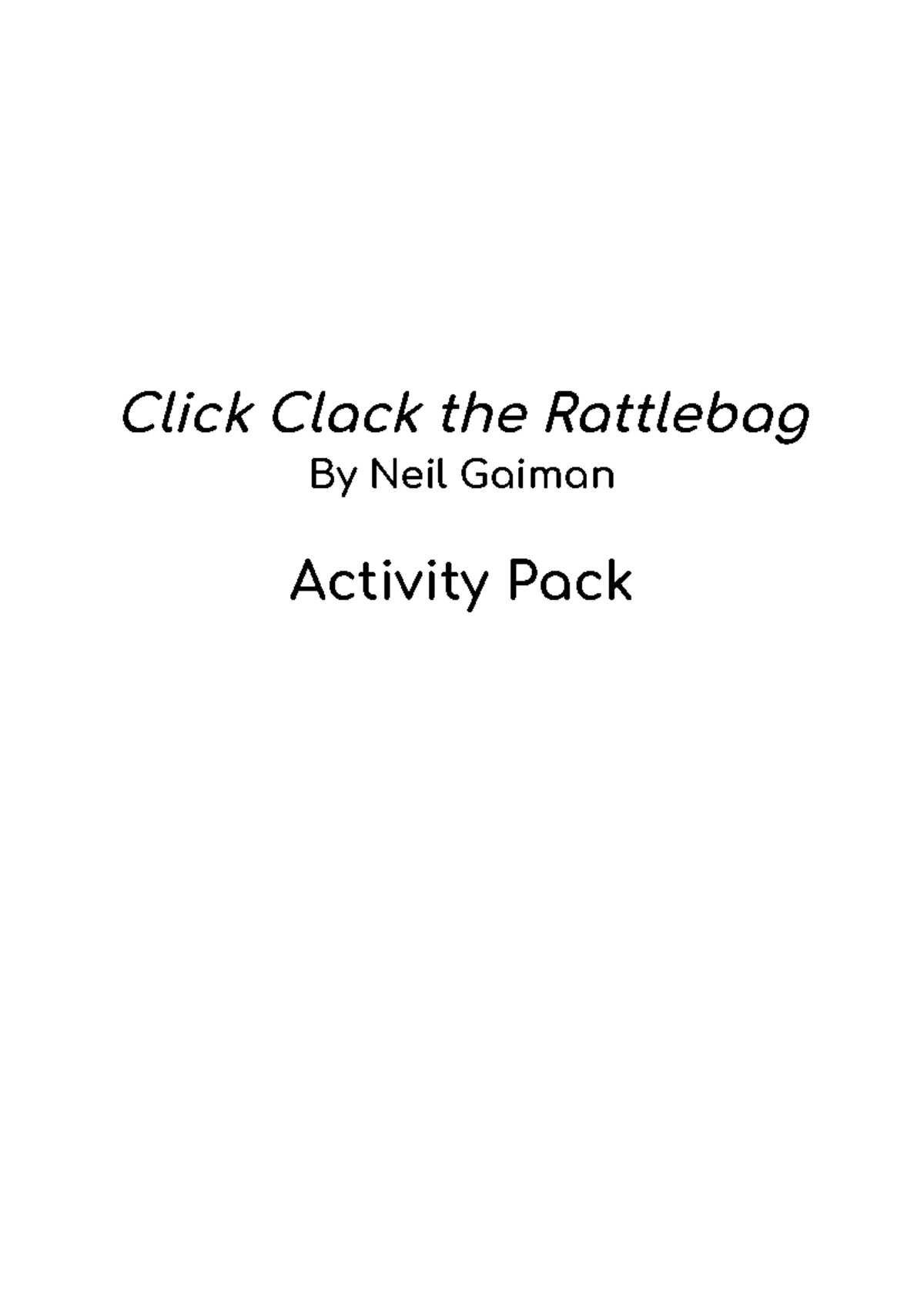 Neil Gaiman's Click Clack the Rattlebag: Gothic Elements & Vocabulary ...