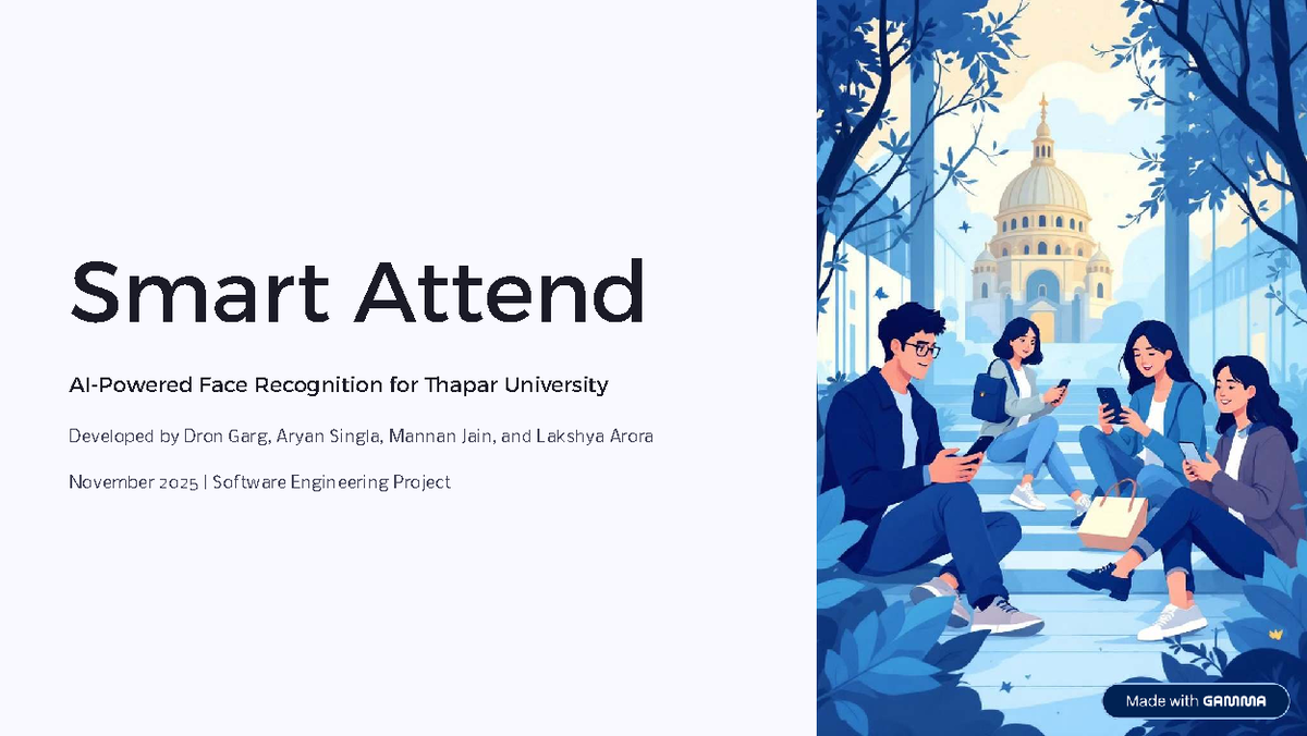Smart Attend: Facial Recognition Attendance System for SE Project - Studocu