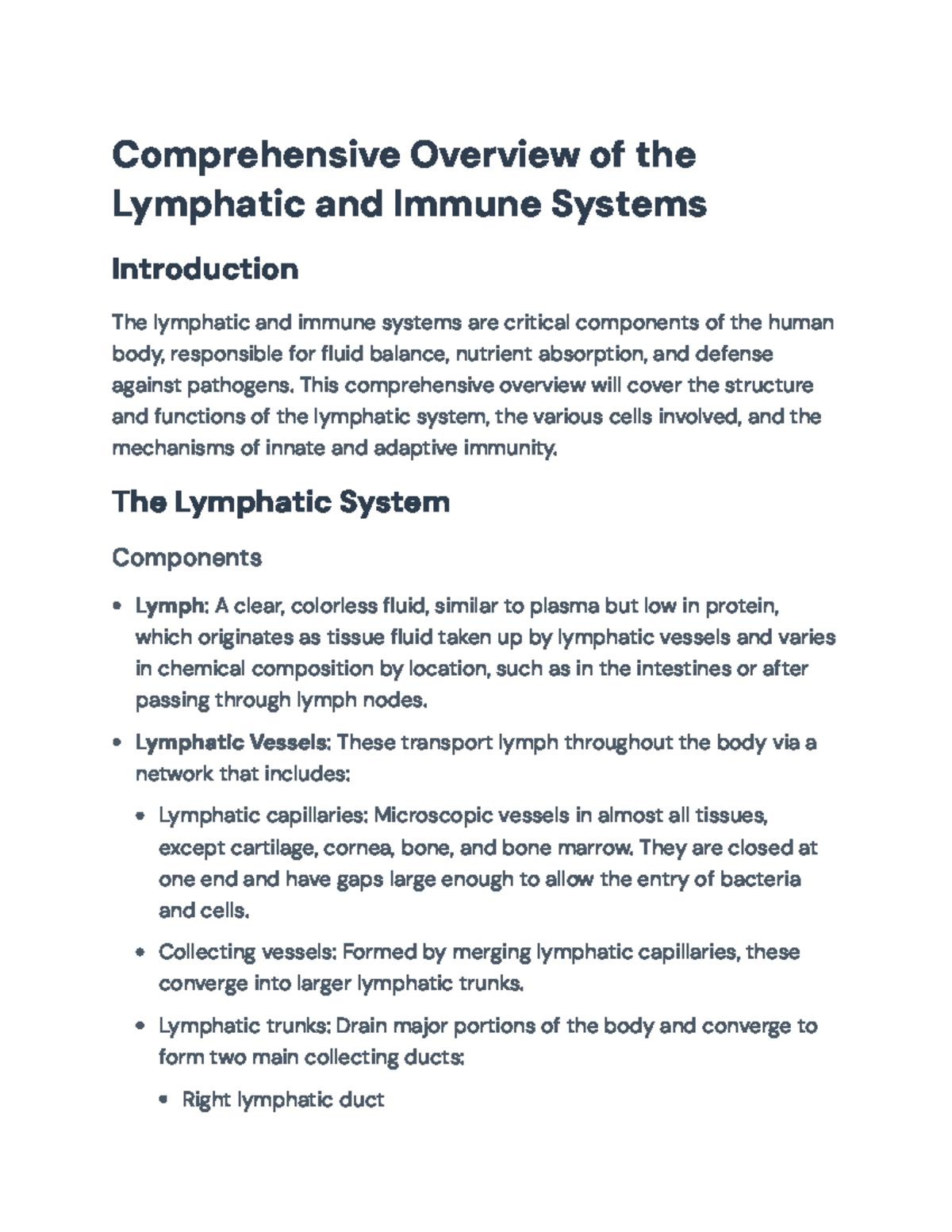Comprehensive Overview of Lymphatic & Immune Systems (BIO101 ...