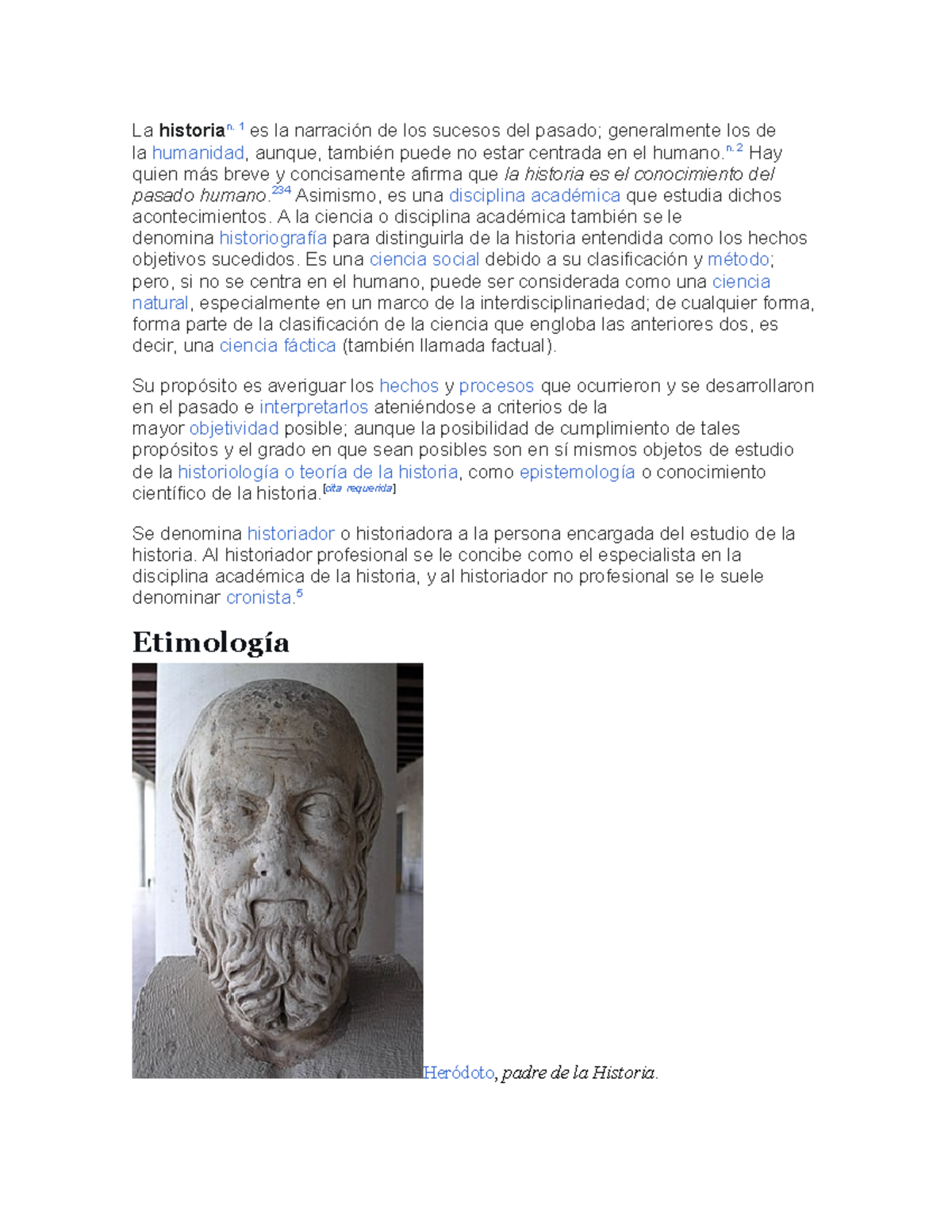 Historia: Definición y Conceptos Fundamentales - Studocu
