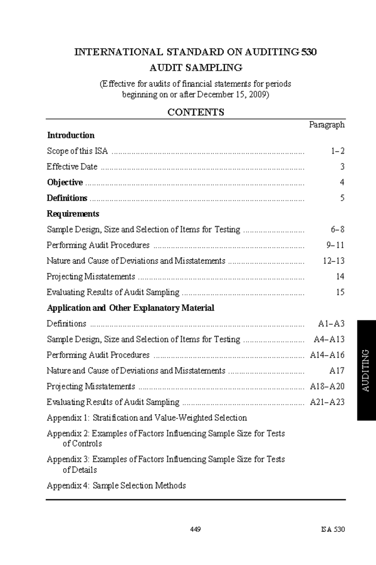 ISA 530: International Standard on Auditing - Audit Sampling Guide ...