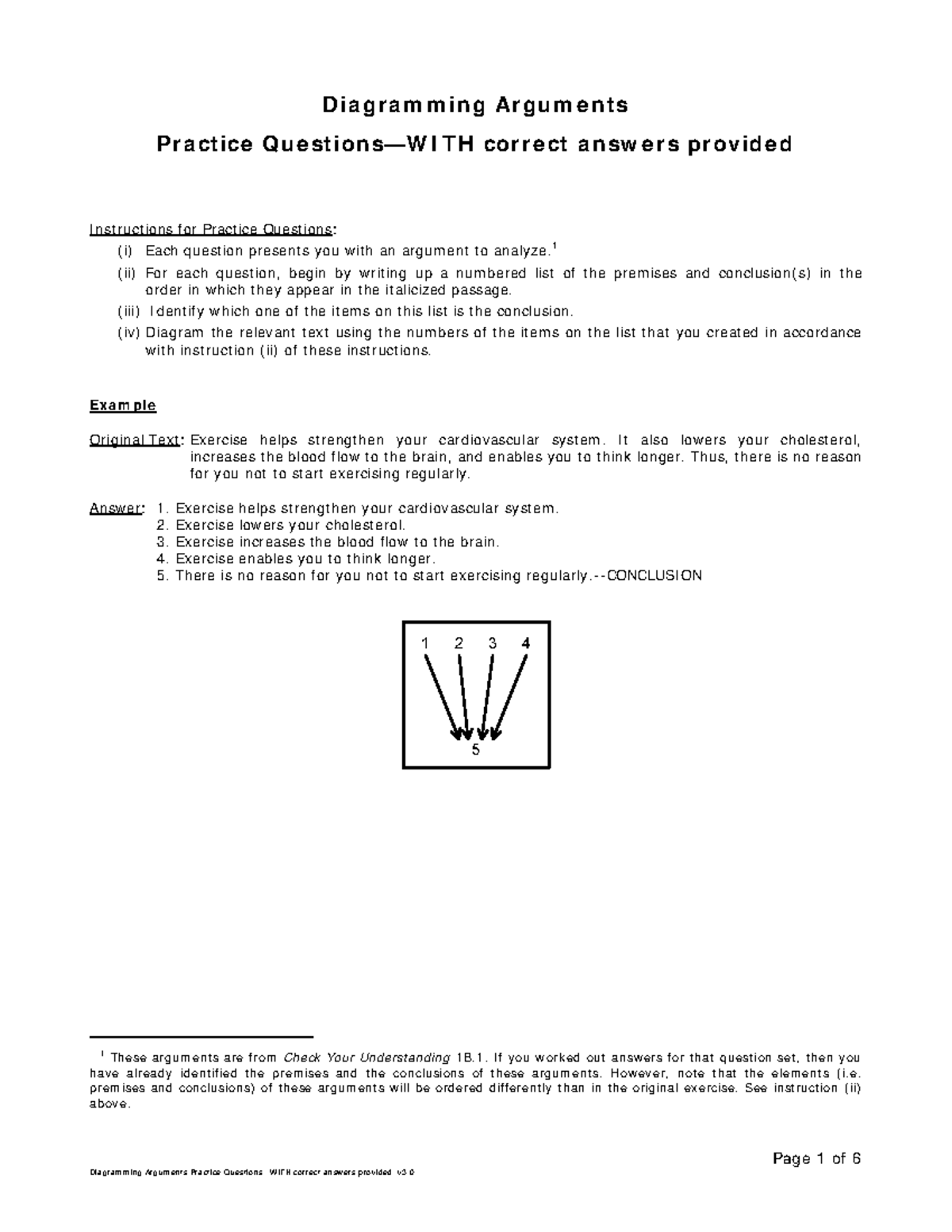 Diagramming Arguments Practice Questions - Correct Answers Included - Studocu