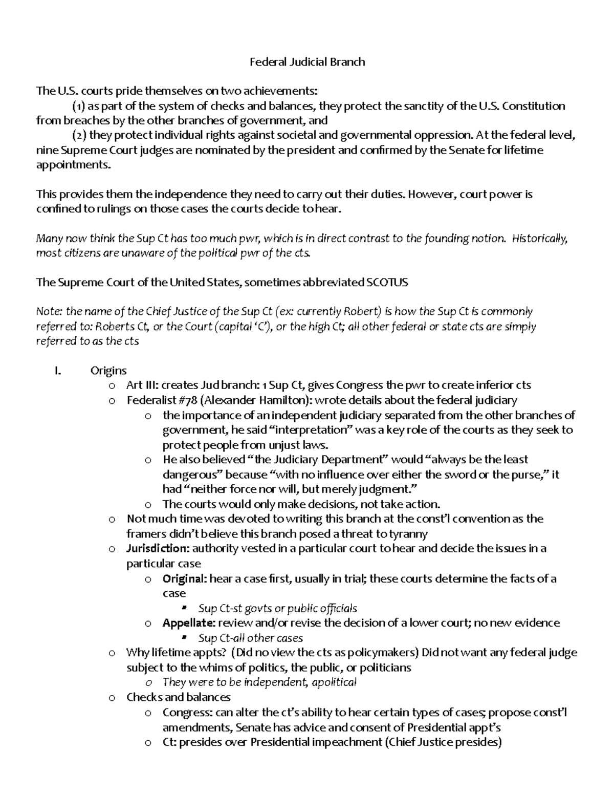 Federal Judicial Branch Overview and Key Insights - Studocu