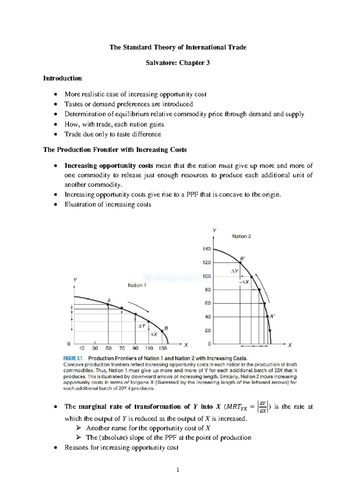 INT 301: International Trade Theory - Chapter 3 Overview - Studocu