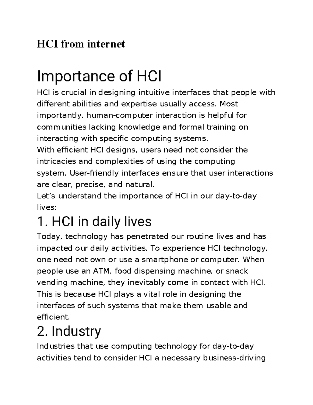 HCI Importance: Summary on User-Friendly Tech Interfaces - Studocu