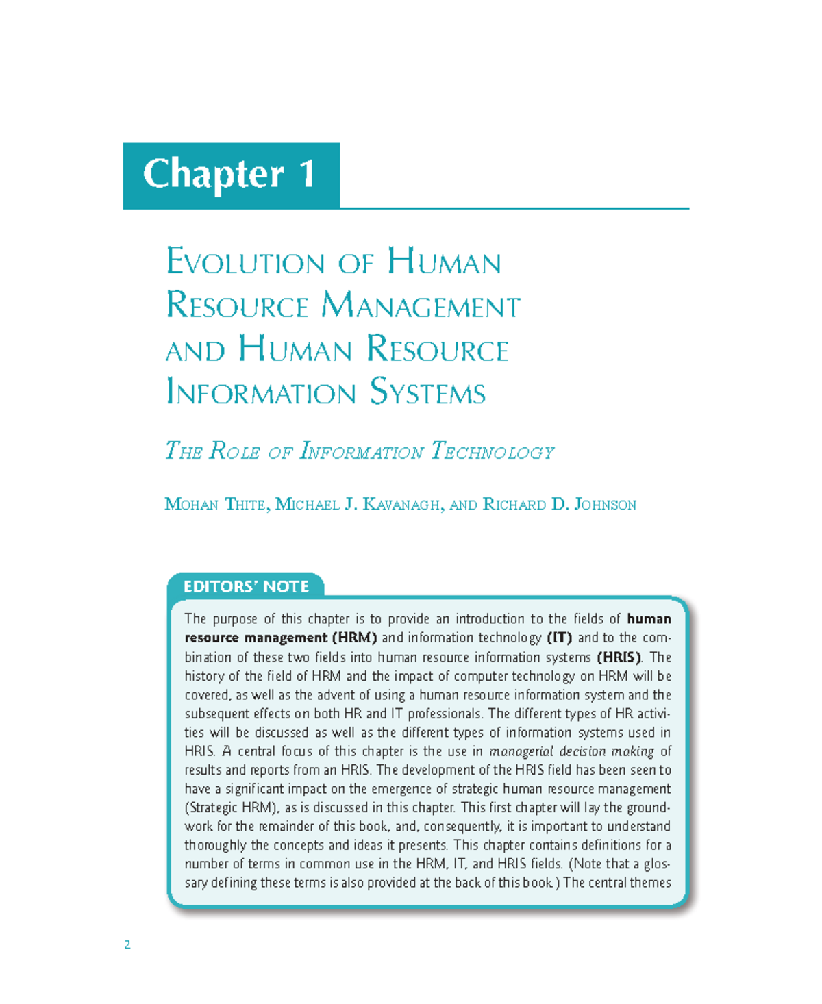Evolution of Human Resource Management and HRIS (HRM 101) - Studocu