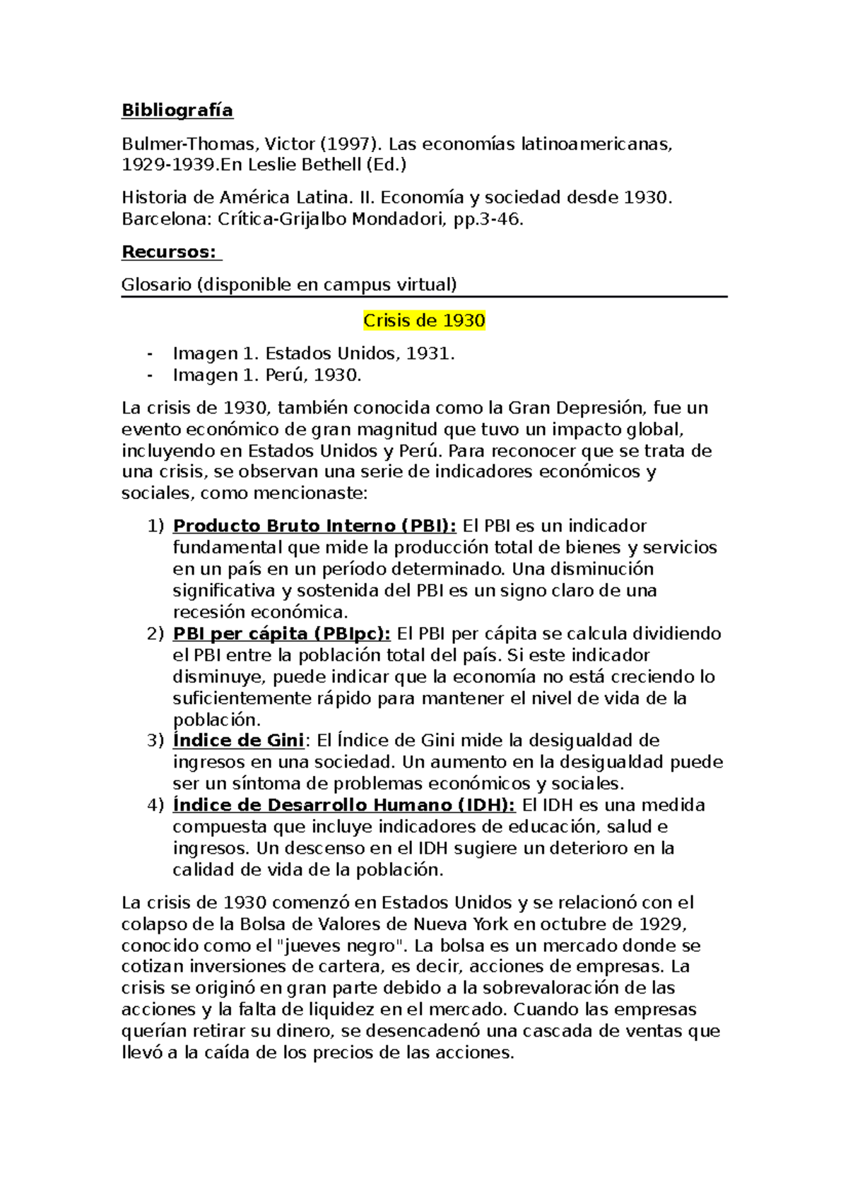 Trabajo Practico 6 - Historia - Bibliografía Bulmer-Thomas, Victor ...