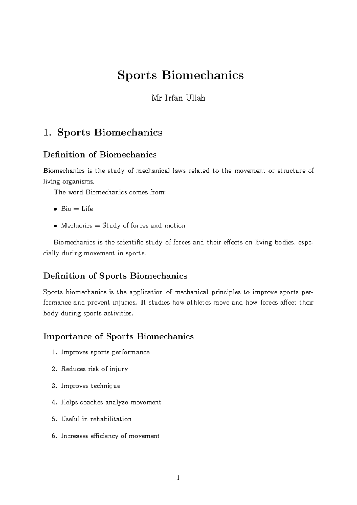 1000035382 - Lecture Notes on Sports Biomechanics and Performance - Studocu