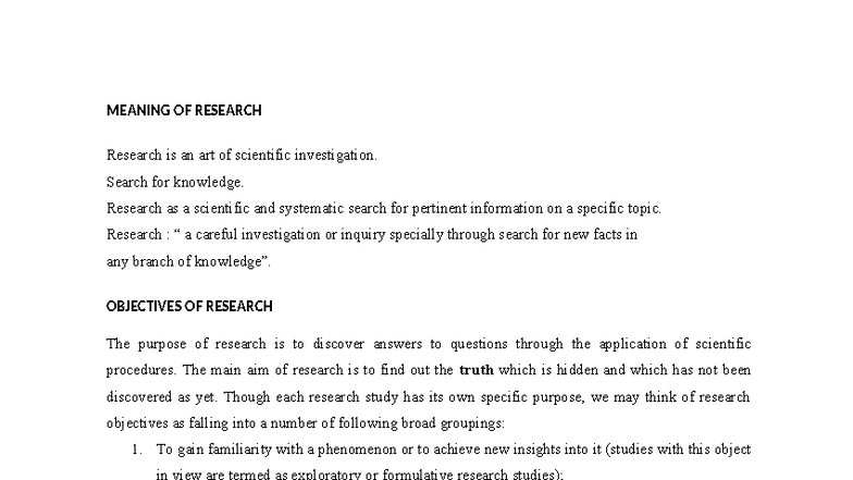 RESEARCH METHODOLOGY: OBJECTIVES, TYPES, AND PROCESS - Studocu