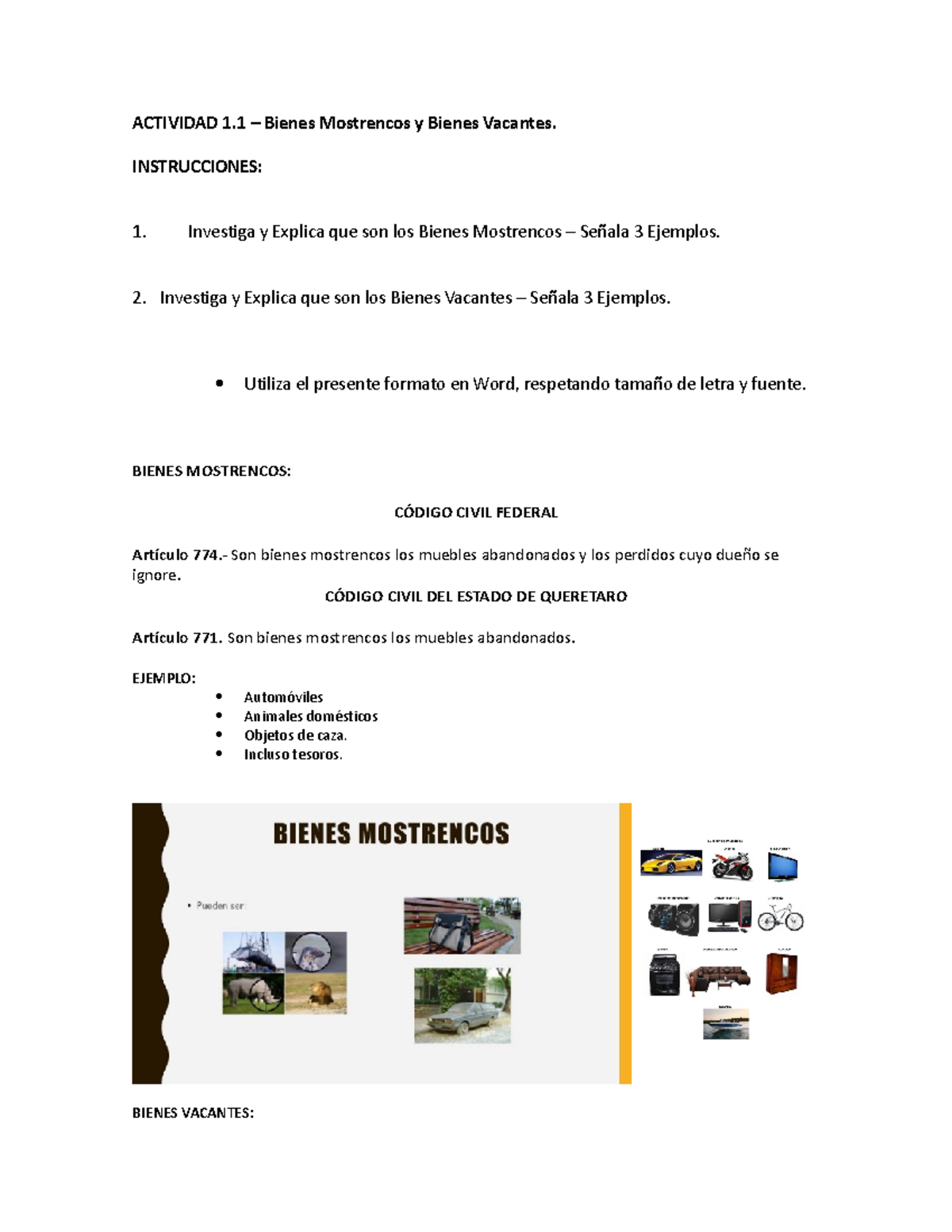 Bienes Mostrencos y Vacantes: Definición y Ejemplos - Studocu