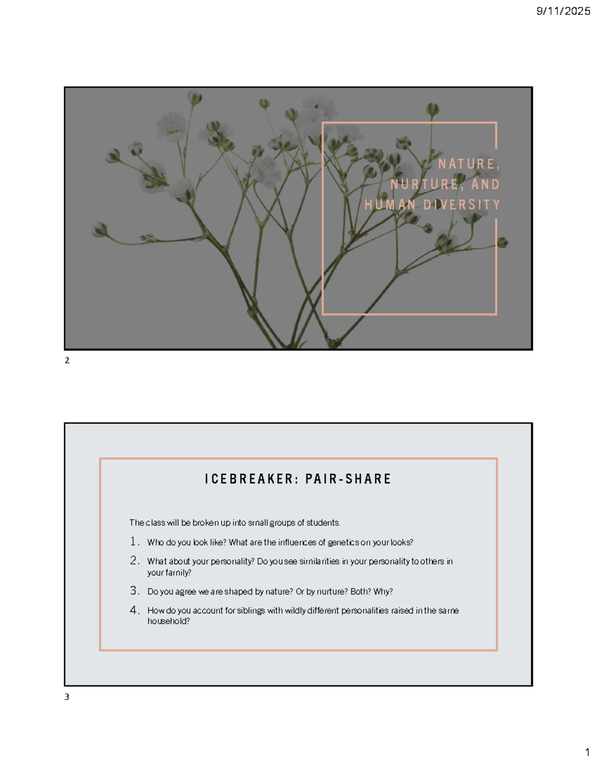 Nature, Nurture, and Human Diversity: Exploring Genetics & Environment ...