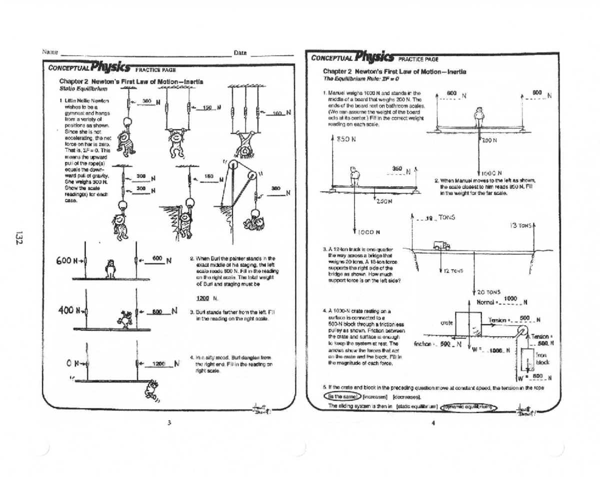 Chapter 2-4 Conceptual Physics Practice: Newton's Laws & Motion - Studocu