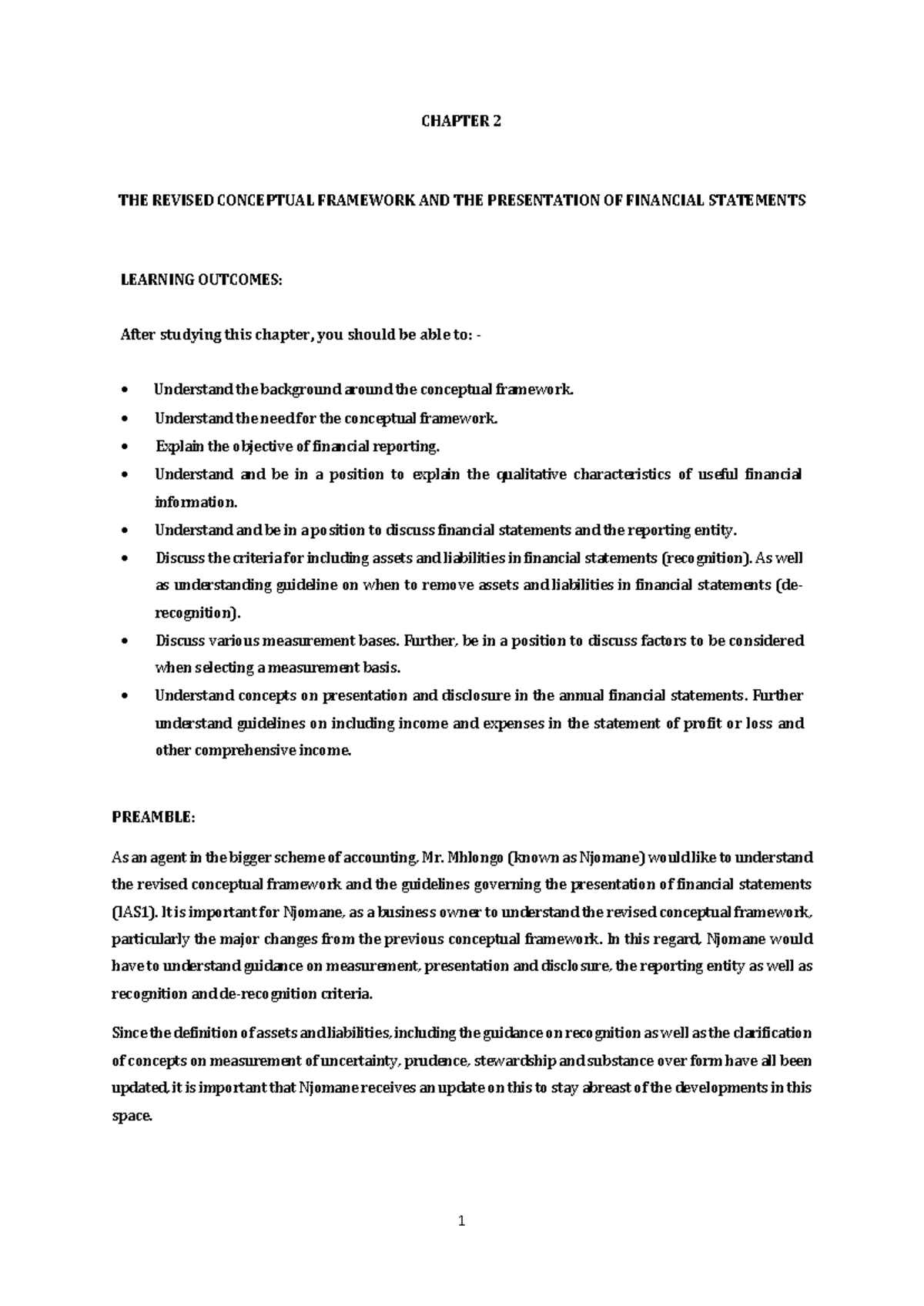 Chapter 2 - The Conceptual Framework and IAS 1 - CHAPTER 2 THE REVISED ...