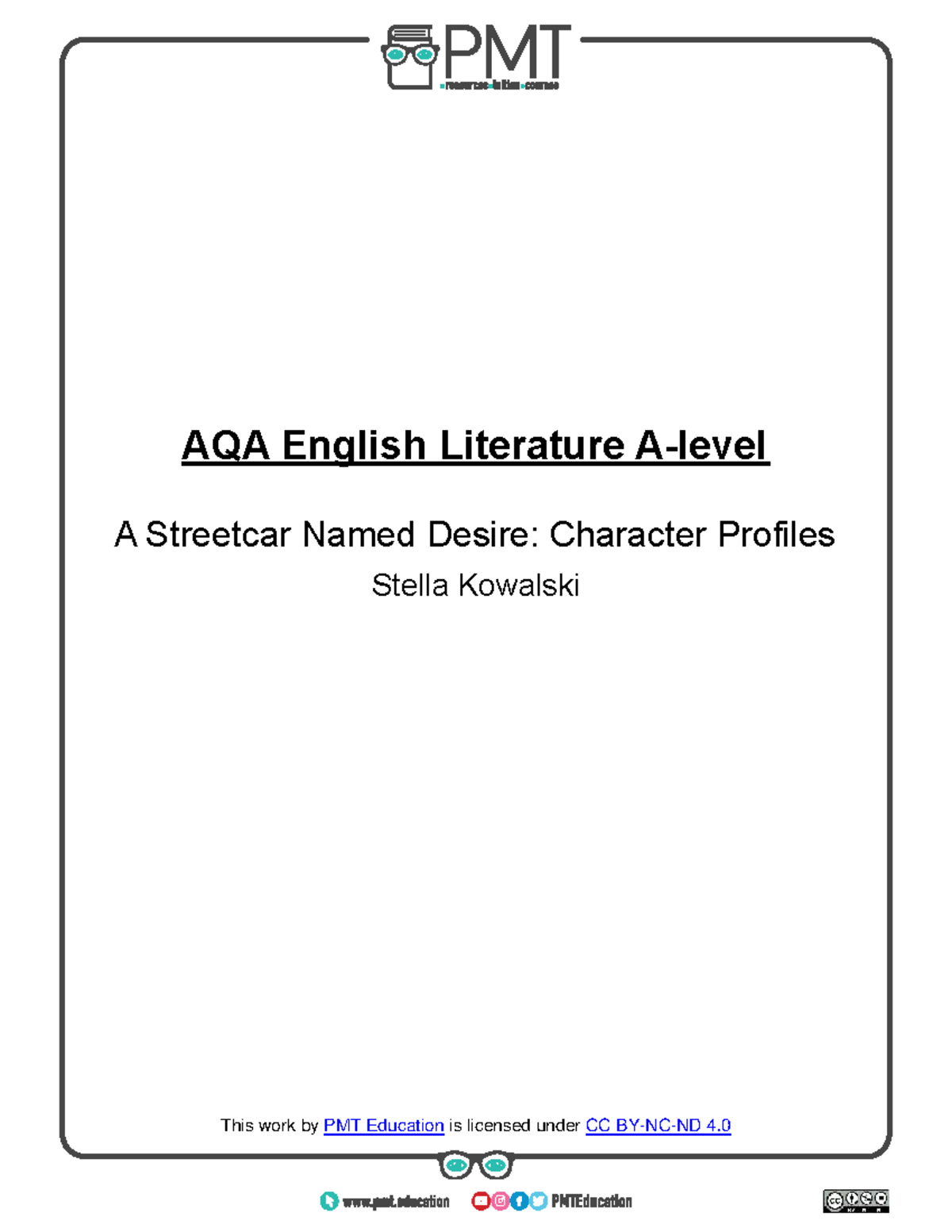 AQA A-level English Literature: Stella Kowalski Character Profile - Studocu