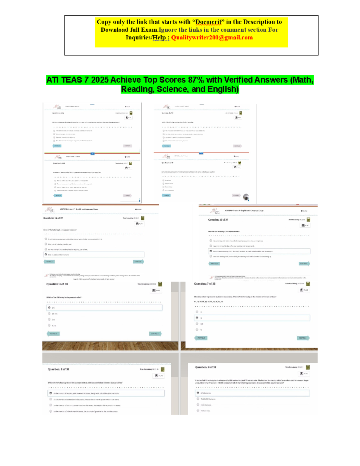 ATI TEAS 7 Exam 2025, Full Q&A with Detailed Explanations for Math ...