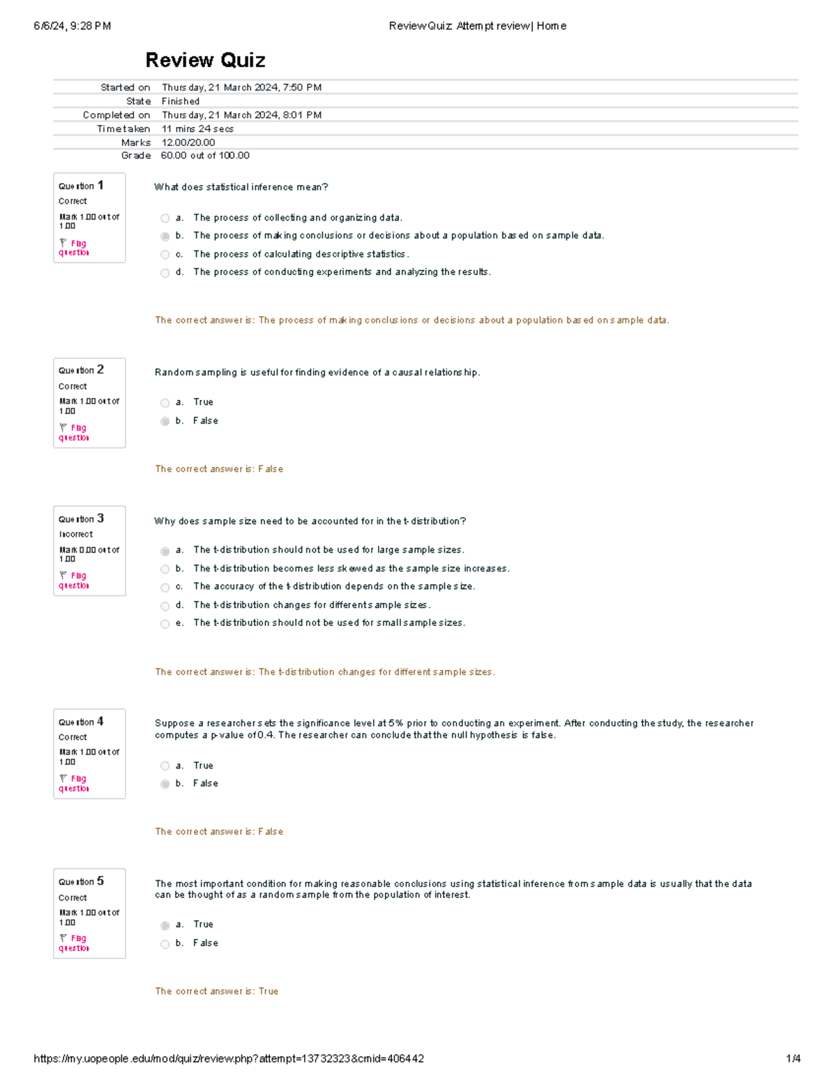 MATH 1281 Review Quiz Attempt 1 Summary and Answers - Studocu