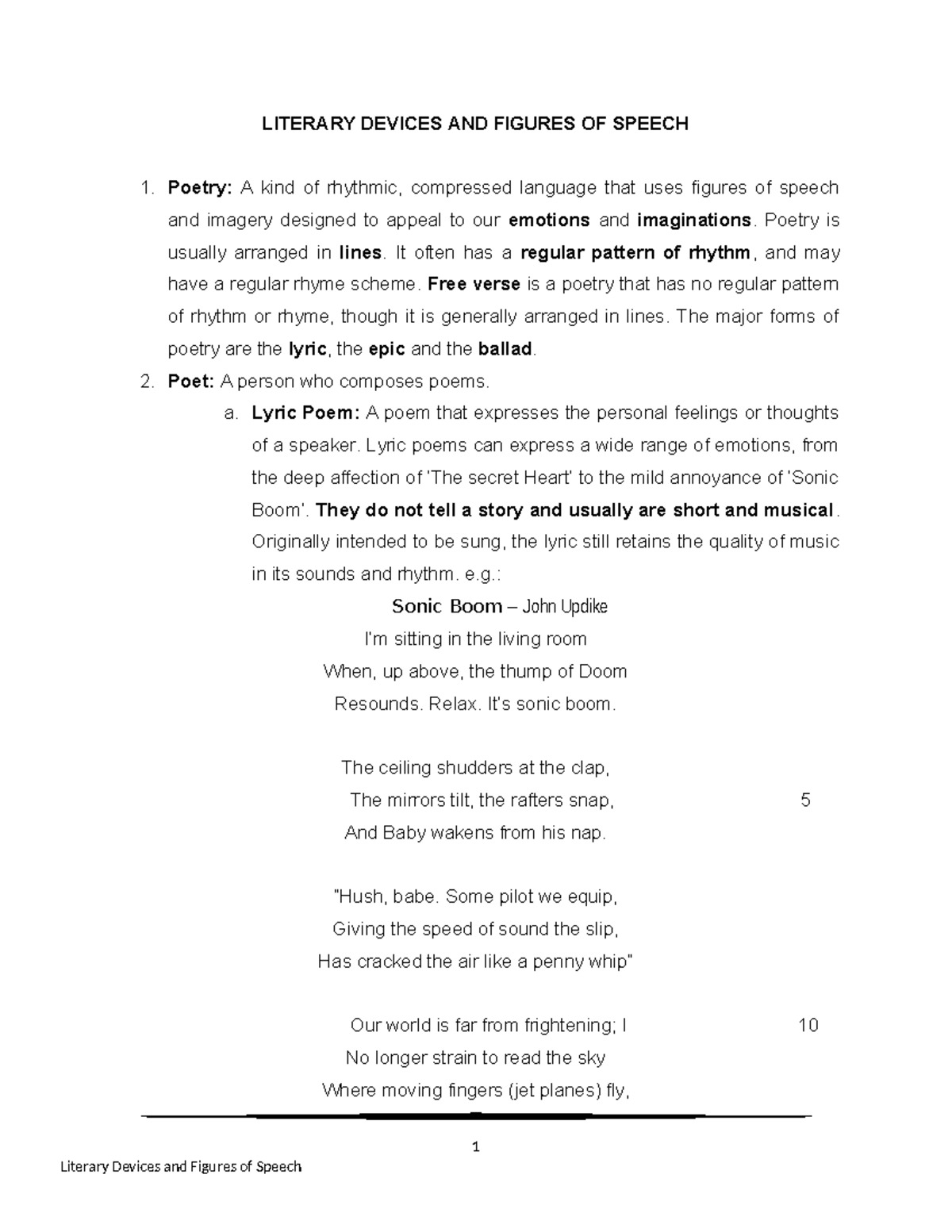 LIT DEVICES & FIGURES OF SPEECH: A Comprehensive Guide - Studocu