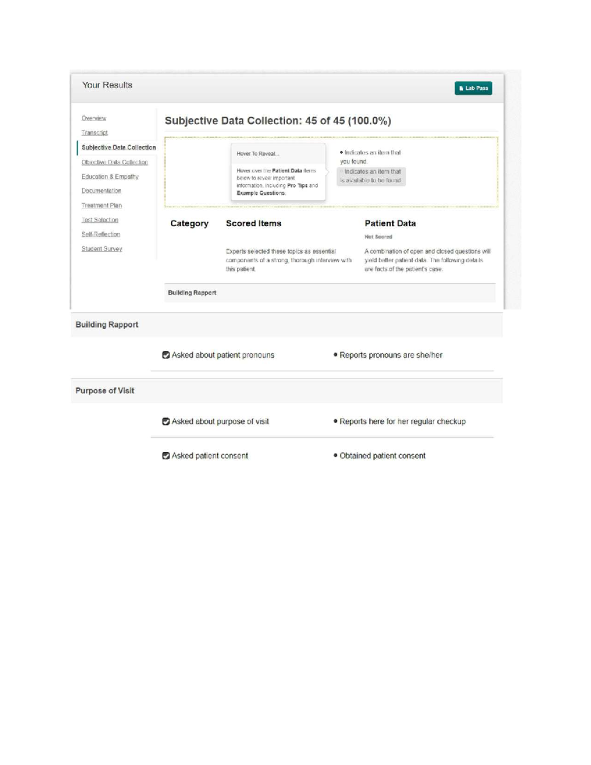 Women's Well Exam Subjective Data Collection Overview (Li Lab) - Studocu