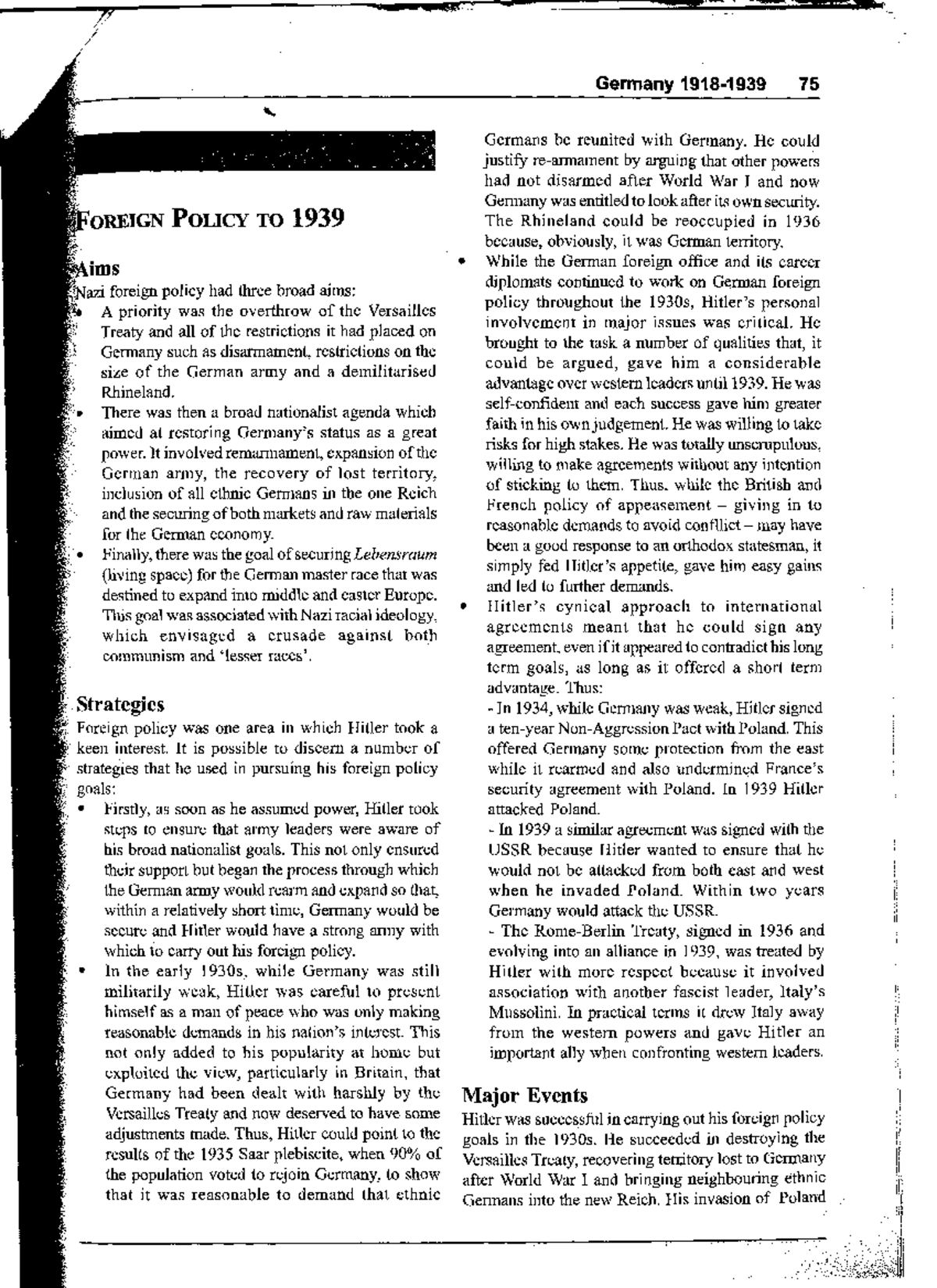 HTA 17: Nazi Foreign Policy in Germany (1918-1939) - Key Strategies ...