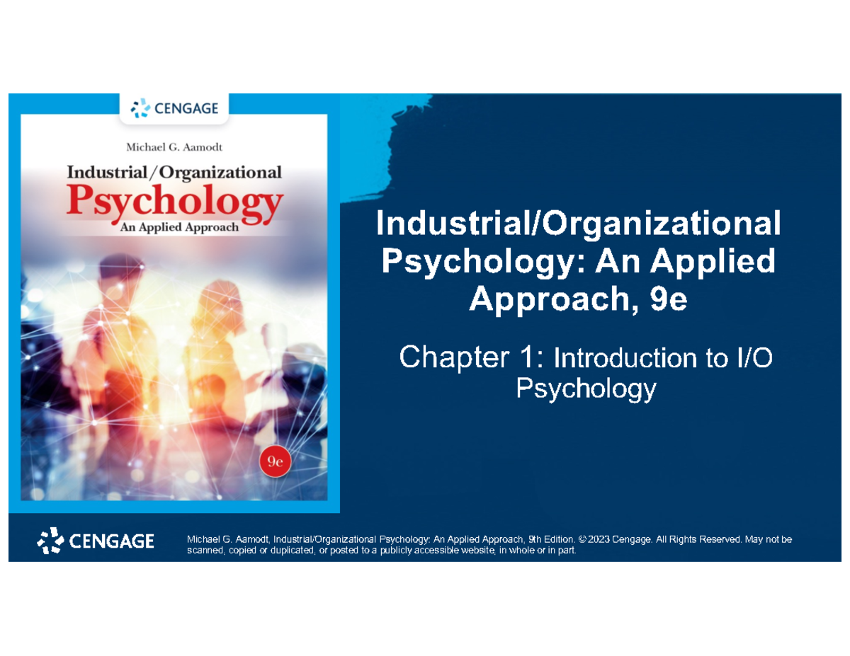 Chapter 1: Introduction to Industrial/Organizational Psychology, 9e ...