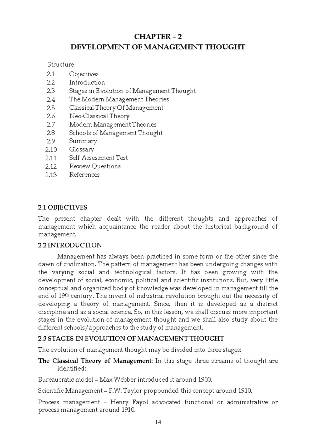 Development of Management Thought: An Overview of Key Theories - Studocu